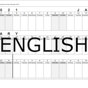 PDF Linear Calendar Montessori Time Beam Waldorf Anual Calendar 2025 - Etsy