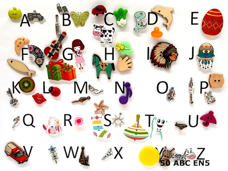 ABC 50 Alphabet objects 50 items miniaturas montessori | Etsy