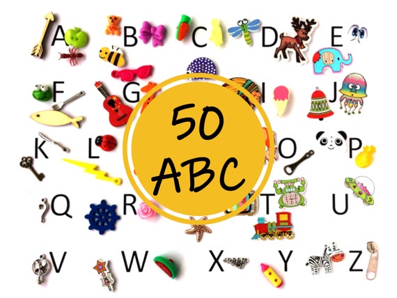 ABC 50 Alphabet objects 50 items miniaturas montessori | Etsy