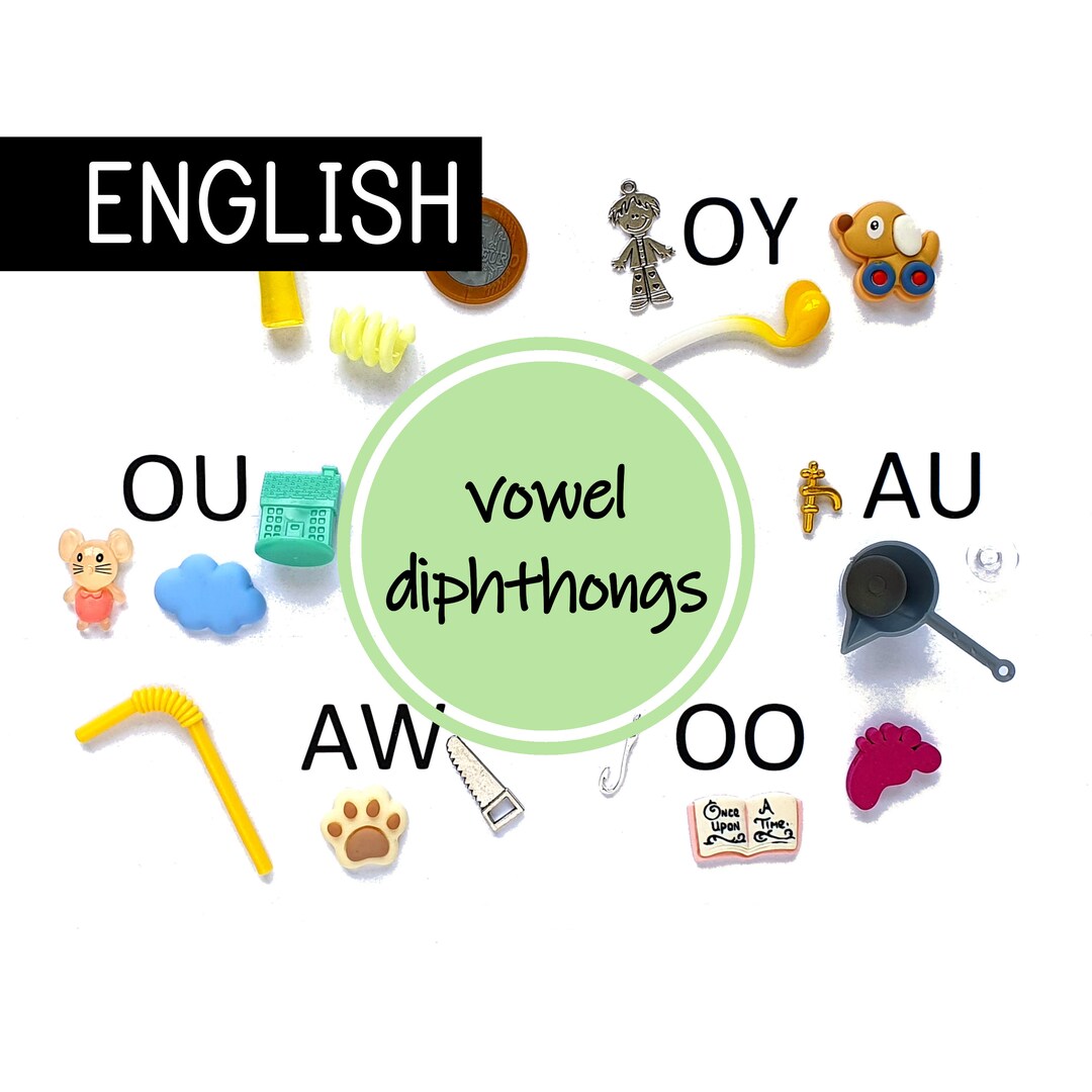 Green Series Vowel Diphthongs - Montessori Lenguage Miniatures - 38 ...
