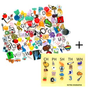 ABC English Alphabet Objects, Montessori Sound Box Miniatures, White ...