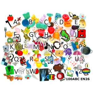 ABC English Alphabet Objects, Montessori Sound Box Miniatures, White ...
