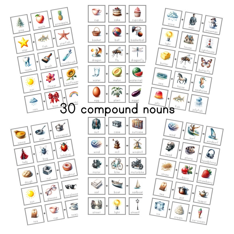 Key Experience: Compound Words - 30 Objects and Downloadable PDF - Etsy