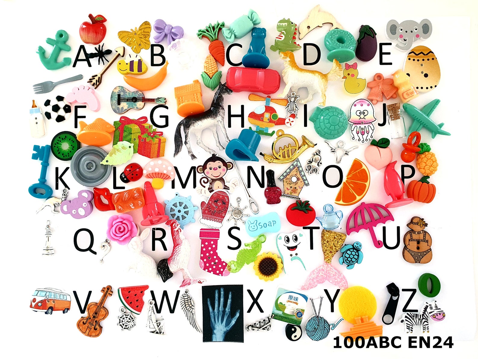 ABC English Alphabet Objects Montessori Sound Box Miniatures - Etsy