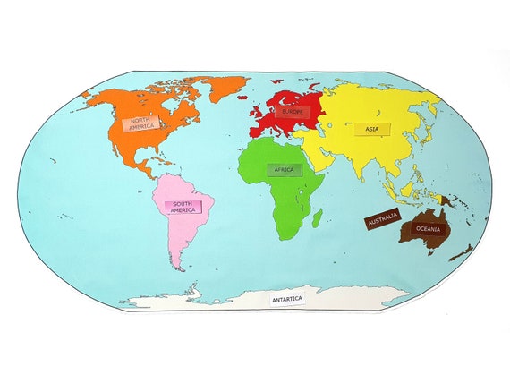 Map Of The World Continents For Kids