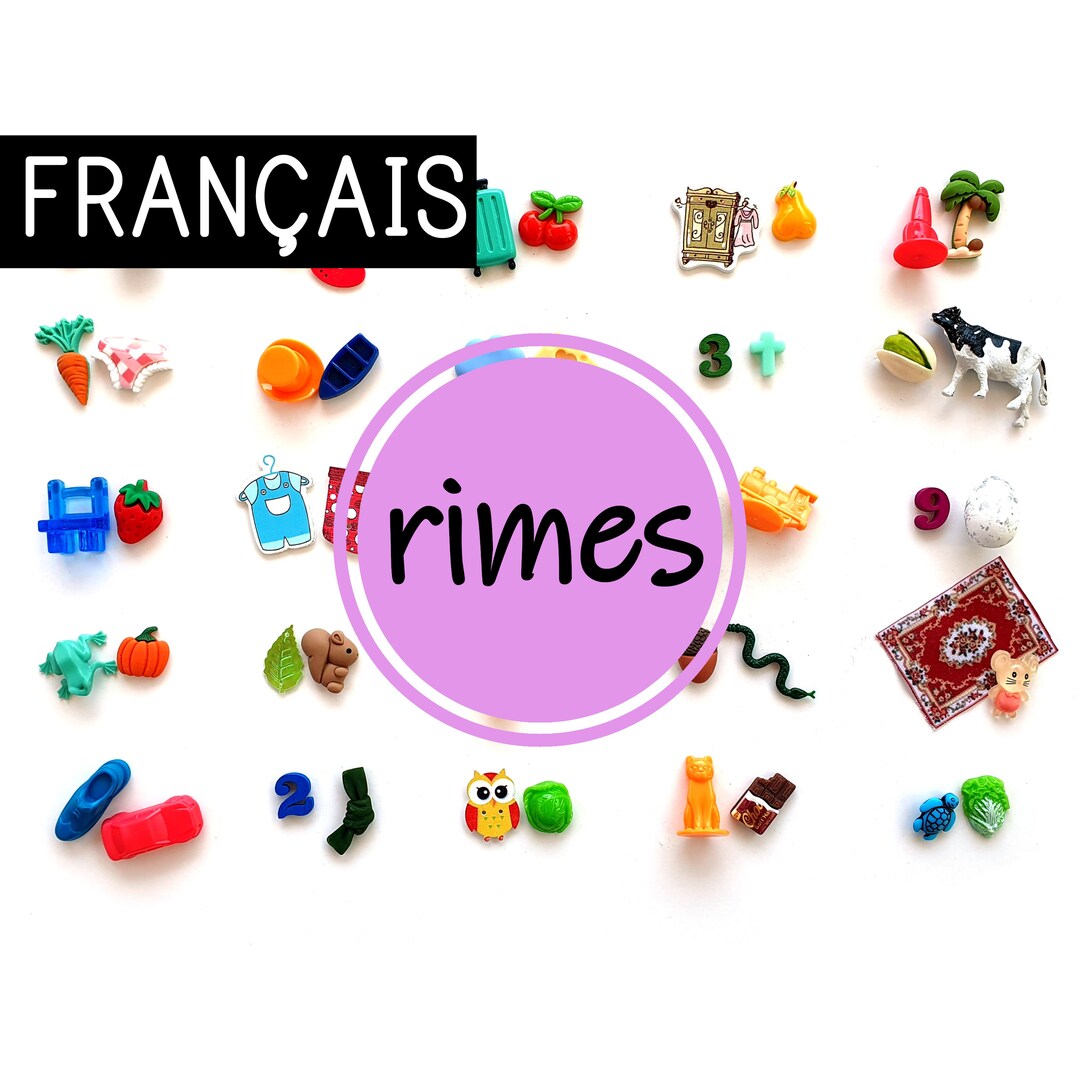 Rhyming Words in French for Montessori Language Basket Material Objects ...
