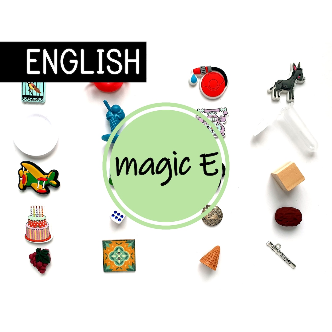 Green Series 20 Objects Silent E, Magic E Words Montessori Language ...