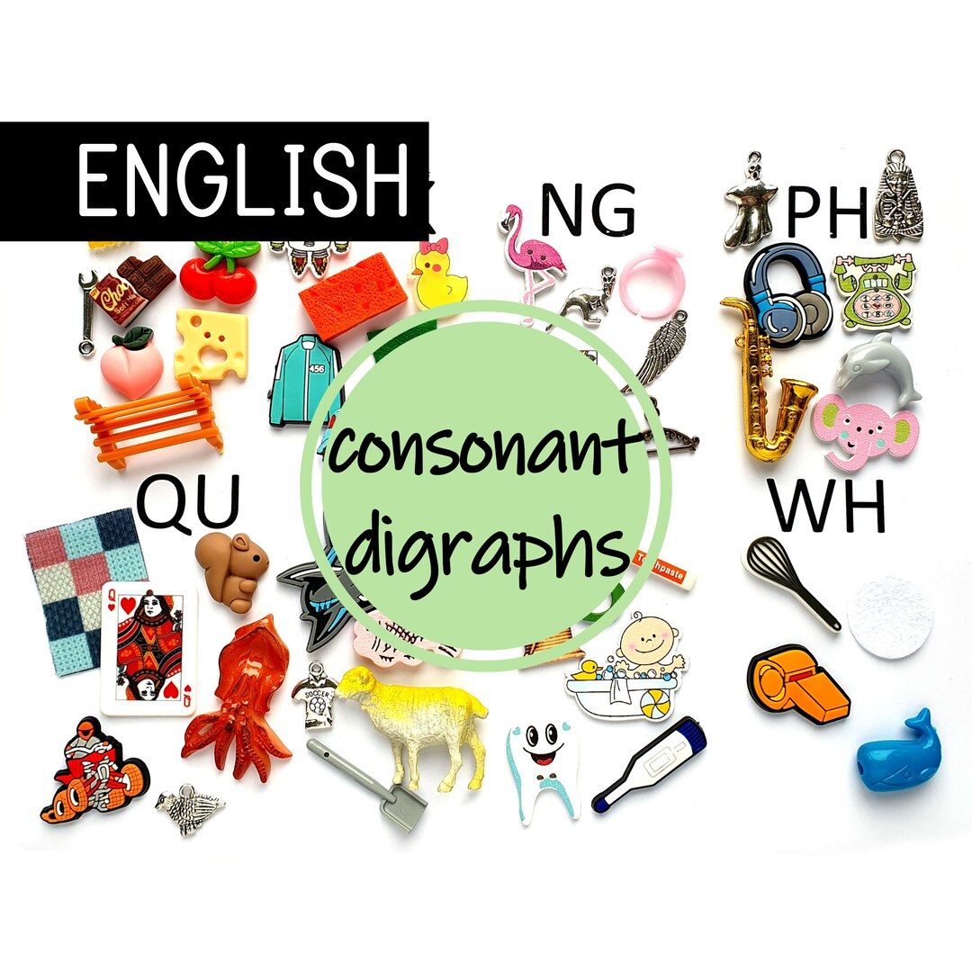 Green Series Consonant Digraphs Montessori Language Material Objects ...