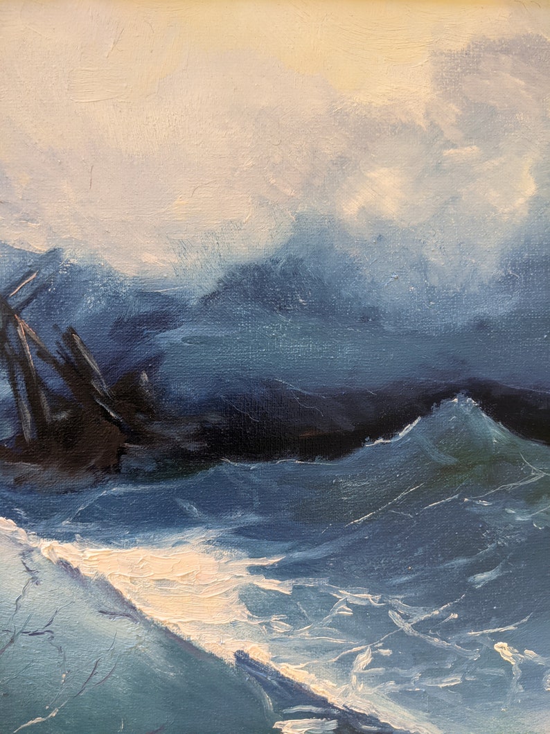 Mar tormentoso / Artista ucraniano / Pintura original / Pintura al óleo ...