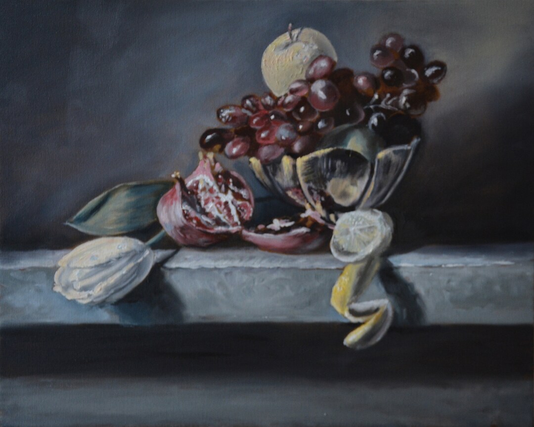 Bodegón / Artista ucraniano / Pintura al óleo original / Técnica ...