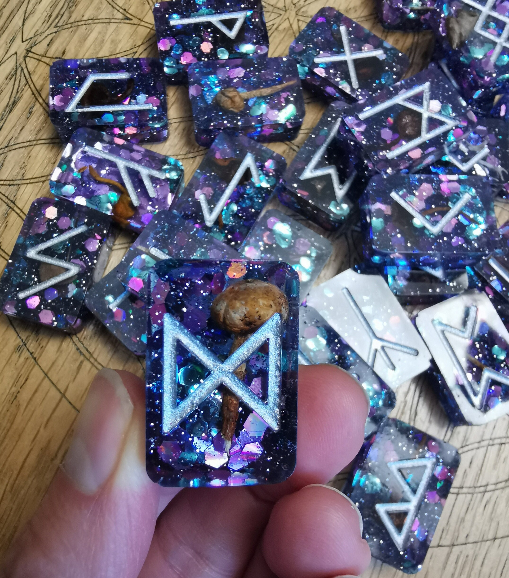 ELDER FUTHARK RUNES Full Set of Real Mushroom Rune Stones - Etsy Hong Kong