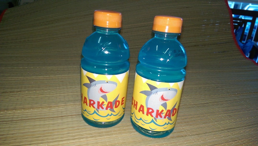 Shark Ocean Beach Theme Gatorade Label Waterproof Birthday Party Summer ...