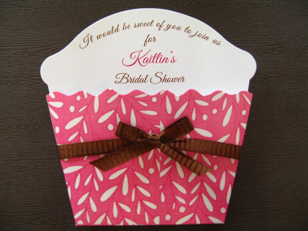20 Pull Out Cupcake Invitations Bridal, Baby Shower, Birthday-fully ...