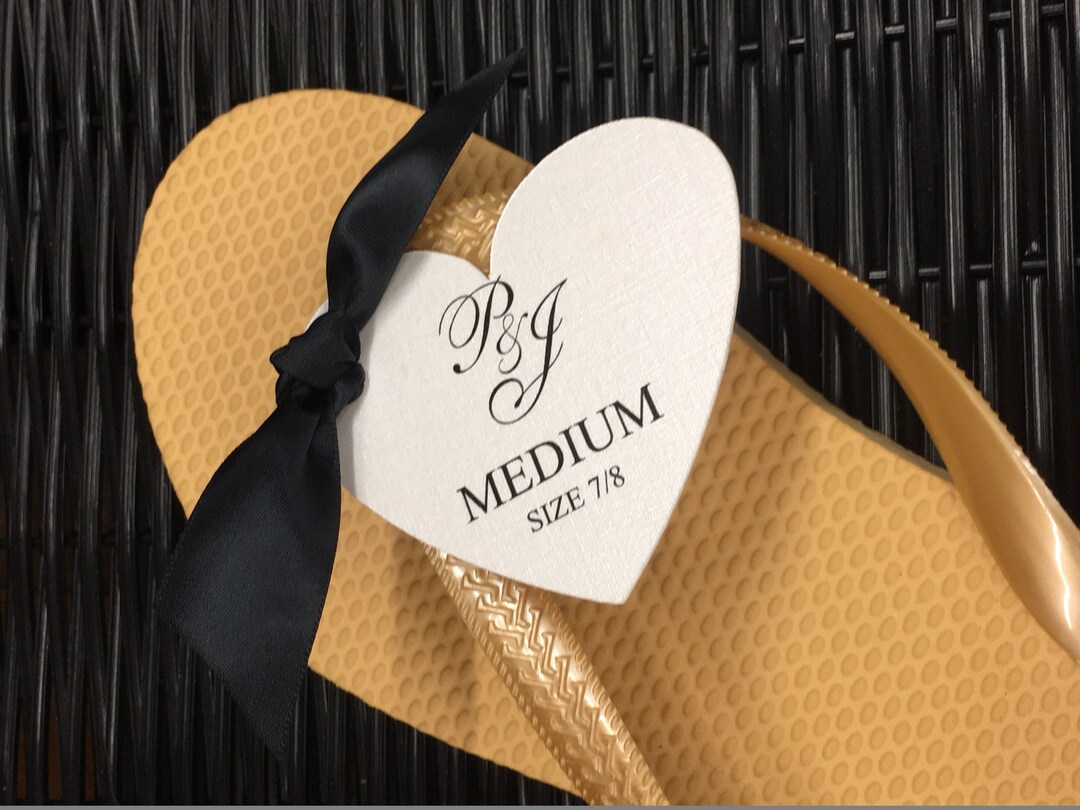 Heart Shaped Flip Flop Tags - Size Tags - Wedding Dancing Shoes Tags ...