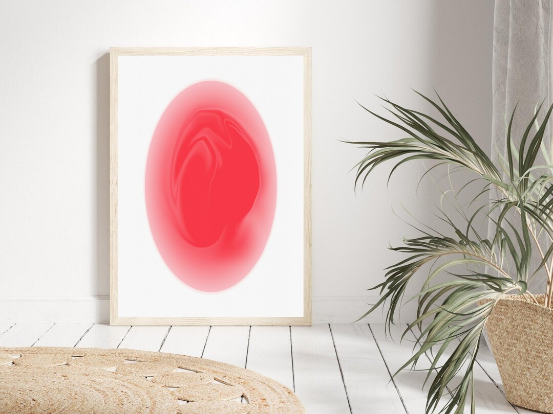 Red Gradient Wall Print Printable Abstract Poster White and - Etsy