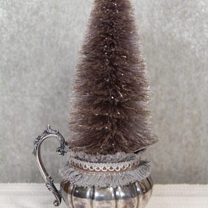 Bottle Brush Tree in Silver Plated Creamer - Etsy