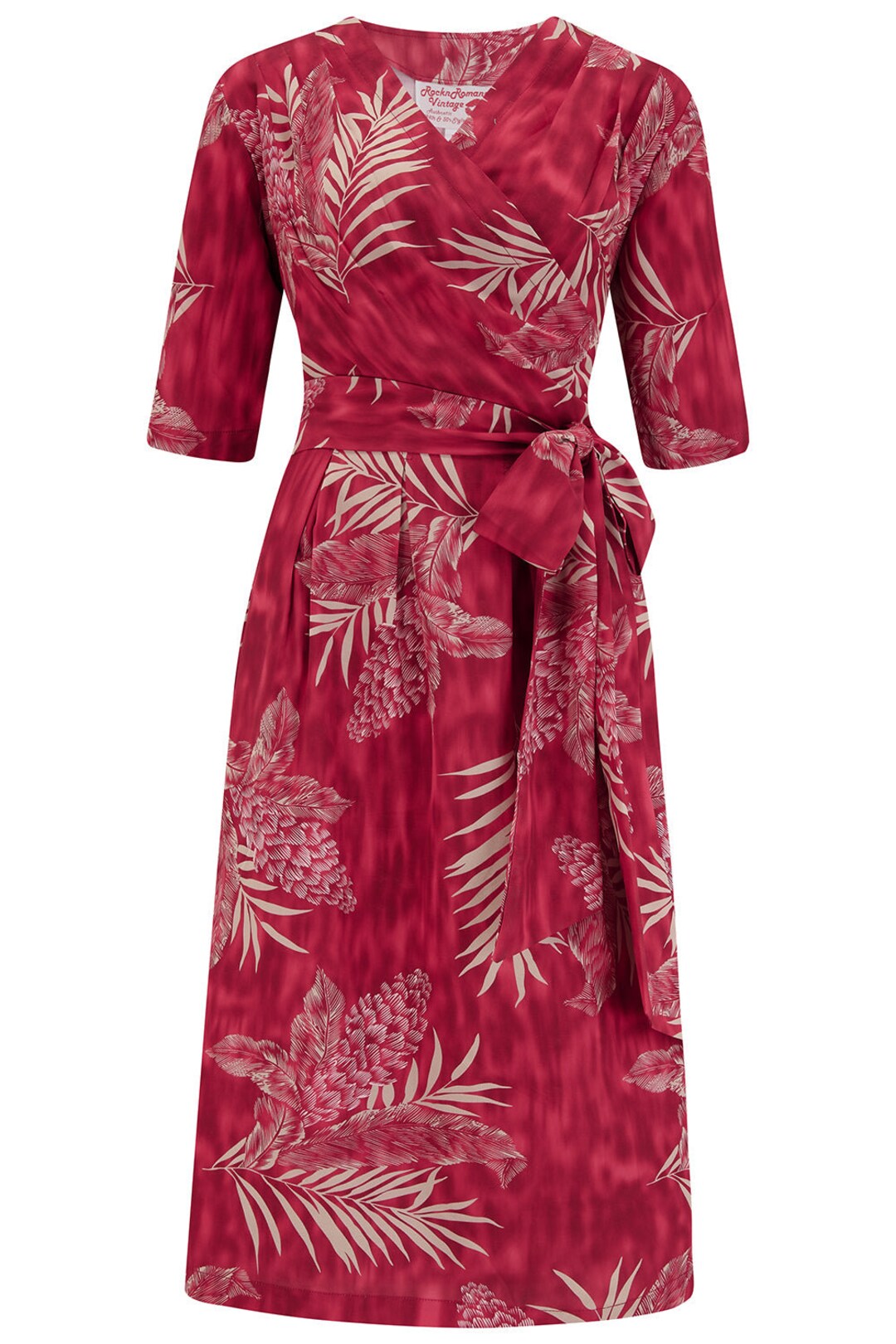 The vivien Full Wrap Dress in Ruby Palm True - Etsy
