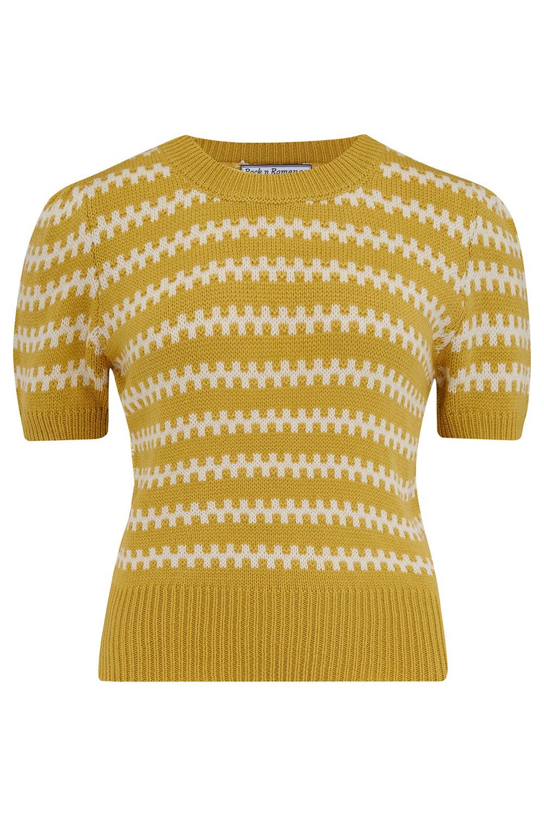 The "vera" Short Sleeve Pullover Jumper in Mustard, Classic 1940s & 50s ...