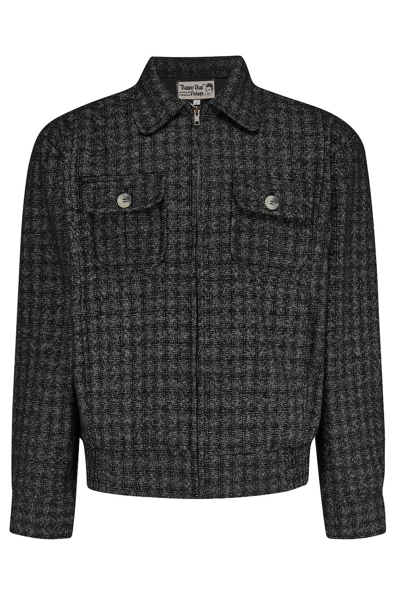 The Mens "ricky" Sport Jacket in Black Atomic Fleck, 100% Wool With ...