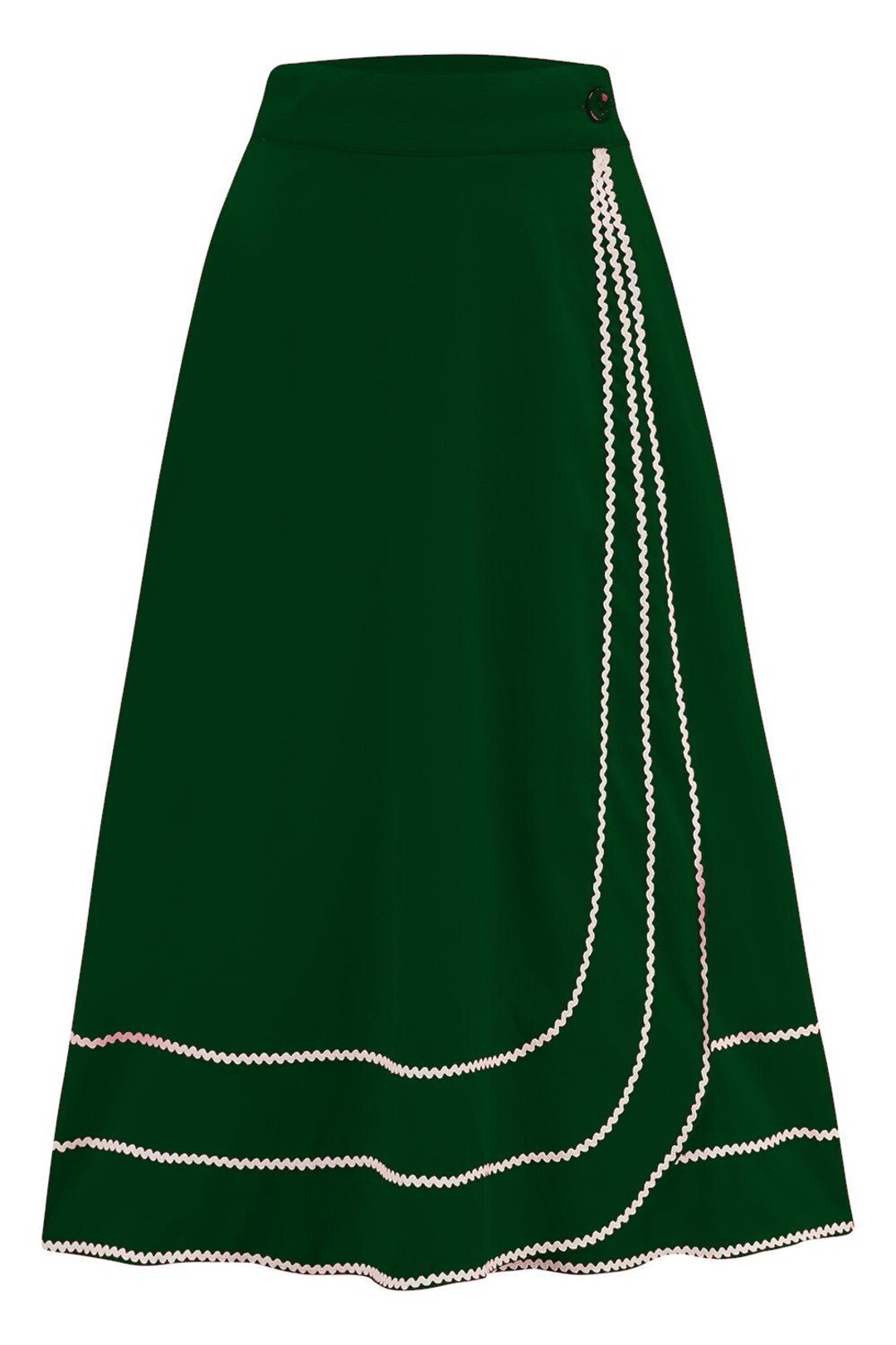 The "glynis" Wrap Around Circle Skirt With Pockets in Green With Ivory ...