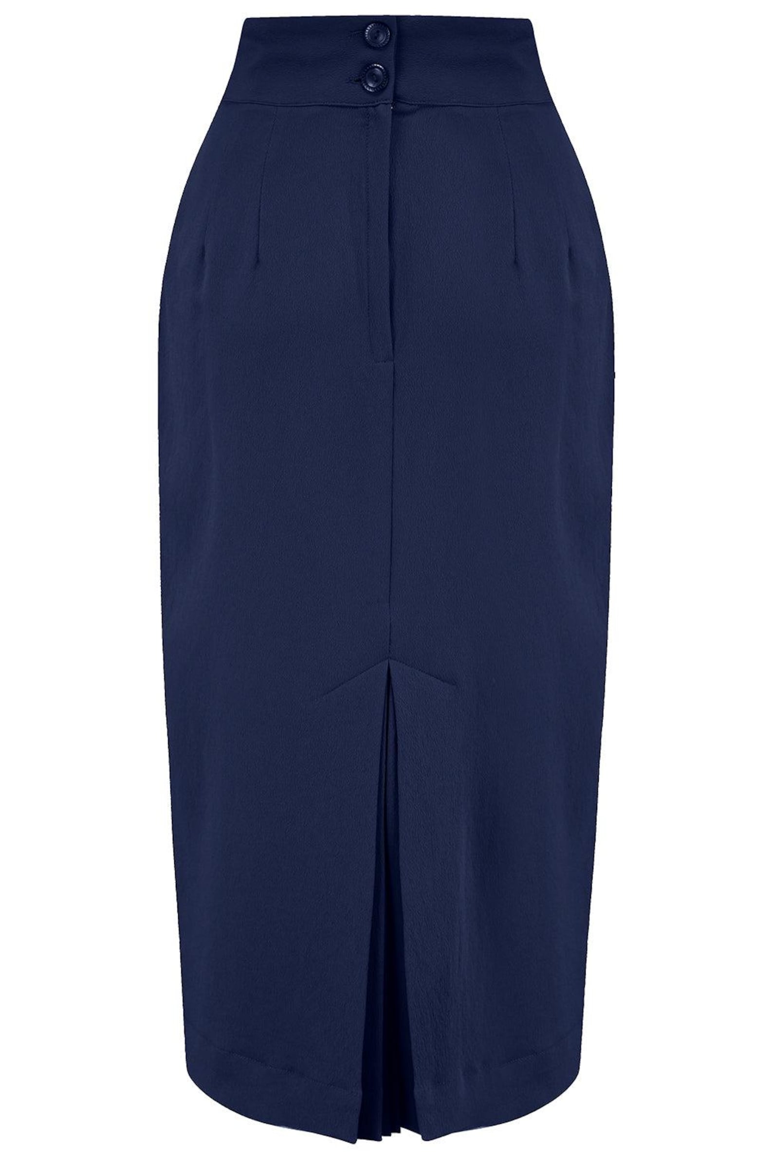 The "jitterbug" Pencil Skirt With Kick-pleat in Navy, Iconic 1950s ...