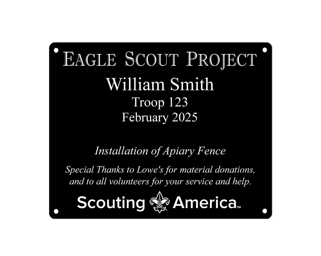 Eagle Scout Project Marker - Horizontal 8X10. Officially Licensed ...