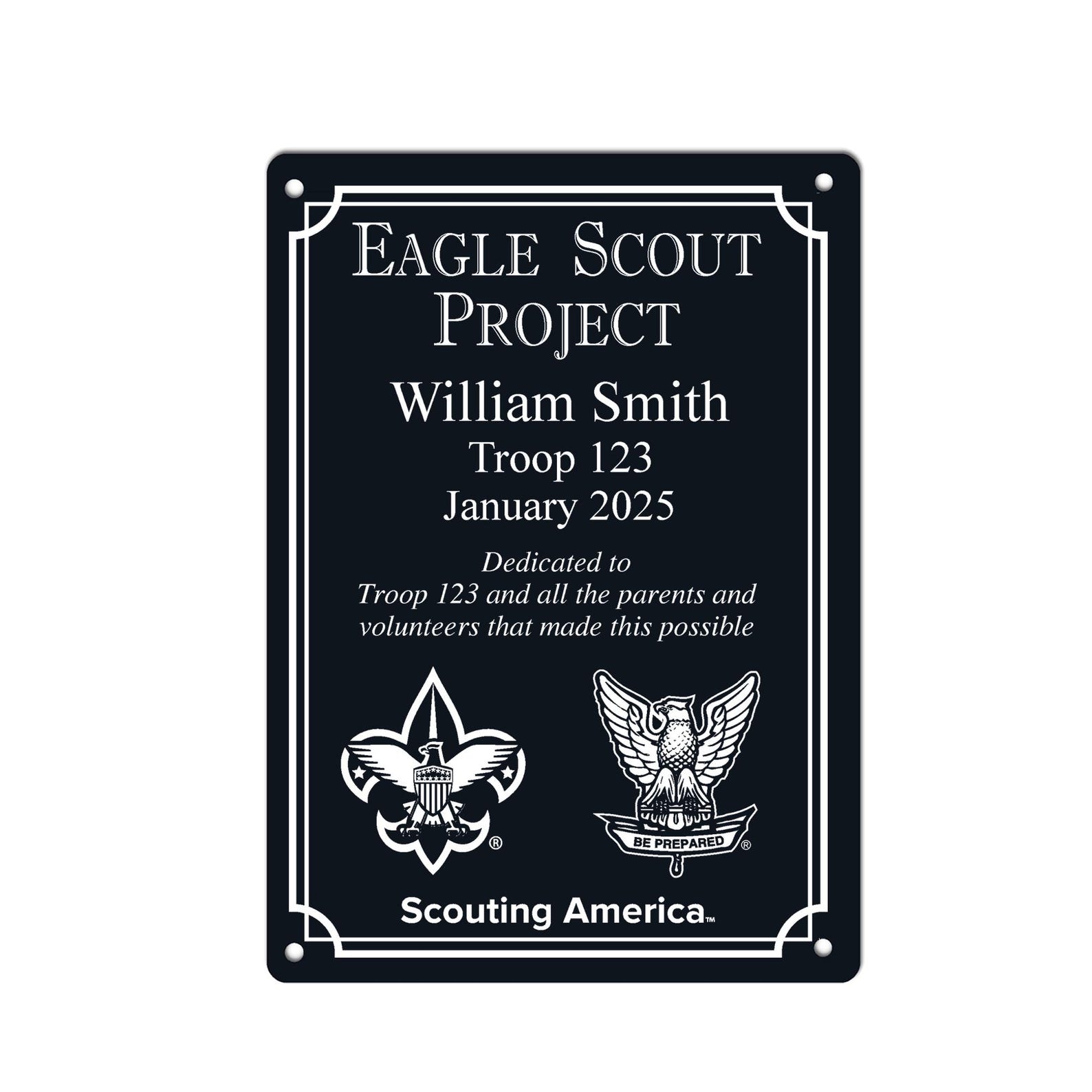 Eagle Scout Project Marker - Vertical 3X5 or 5X7. Officially Licensed ...