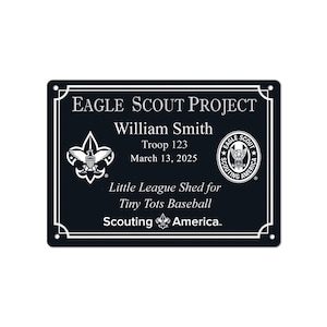 Eagle Scout Project Marker - Horizontal 3X5 or 5X7. Officially Licensed ...
