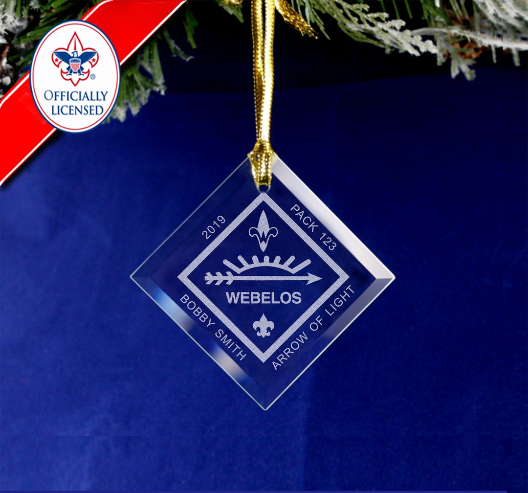 Cub Scout Ornament - Webelos AOL With Arrow of Light Emblem - Laser ...