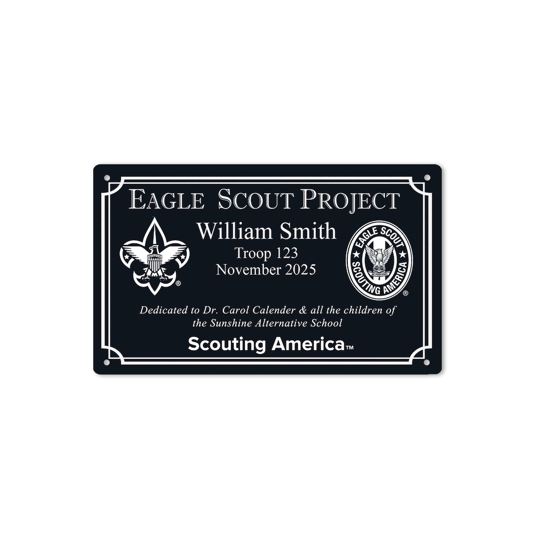 Eagle Scout Project Marker - Horizontal 3X5 or 5X7. Officially Licensed ...