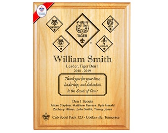 BSA Licensed AOL Den Leader Cub Scouts Plaque With Rank | Etsy