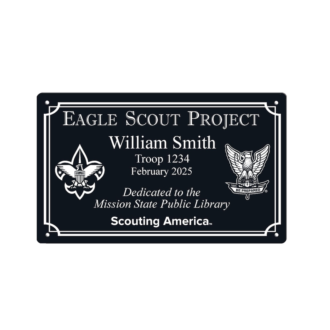 Eagle Scout Project Marker - Horizontal 3X5 or 5X7. Officially Licensed ...