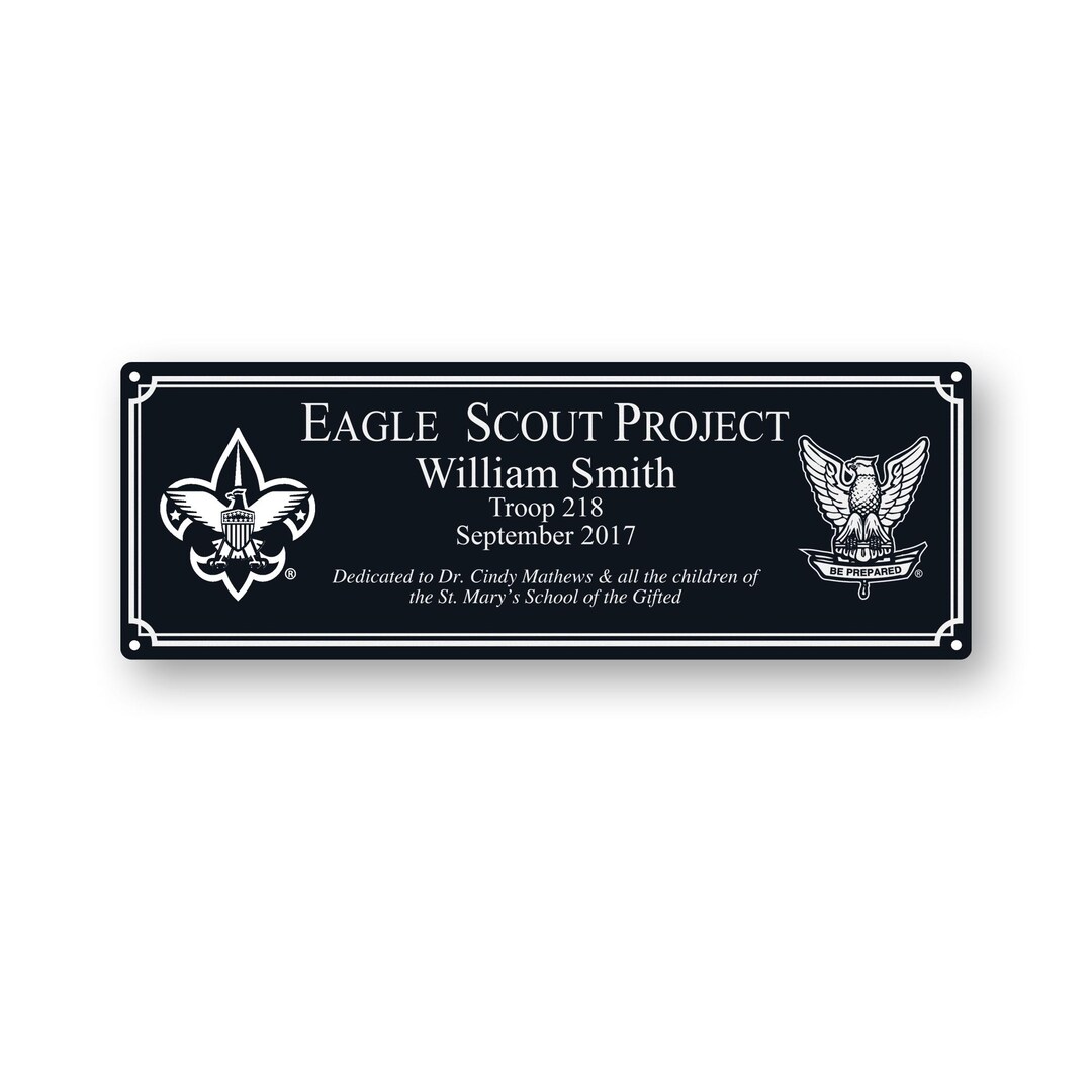 Eagle Scout Project Marker - Horizontal 3.5X10. Officially Licensed ...