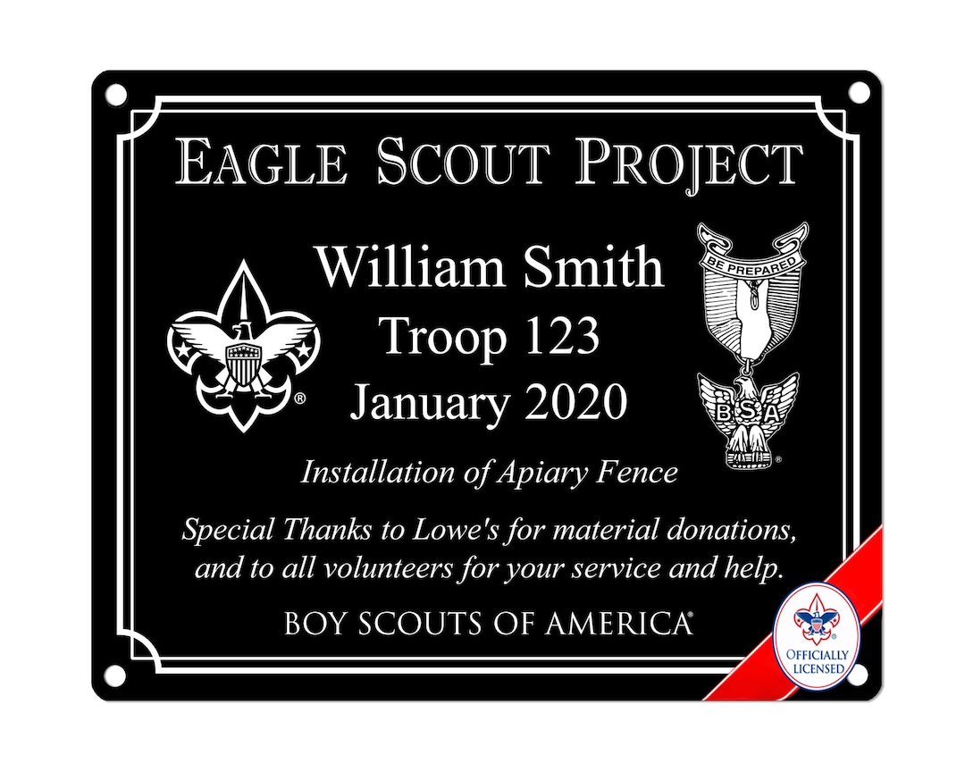 BSA Licensed-eagle Scout Project Marker Plaque 10 Years Extreme Weather ...