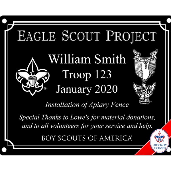 Eagle Scout Project Plaque - Etsy