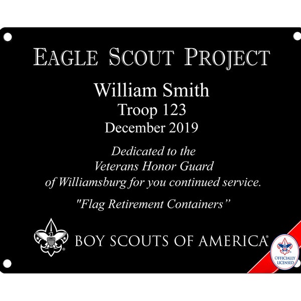 Eagle Scout Project Plaque - Etsy
