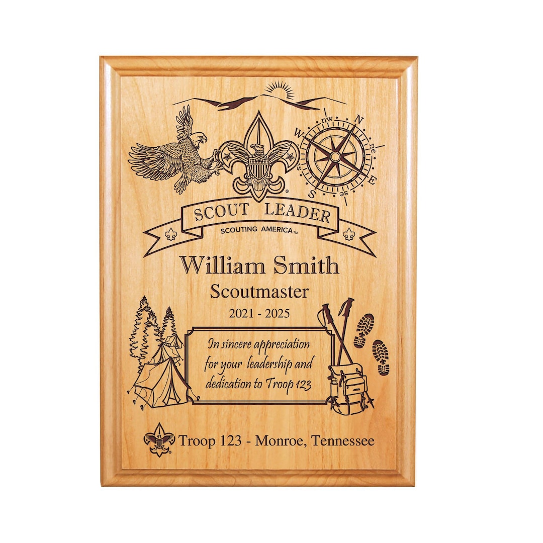 Scout Leader or Committee Member Plaque - Outdoors Theme - 8"x10" or 9 ...