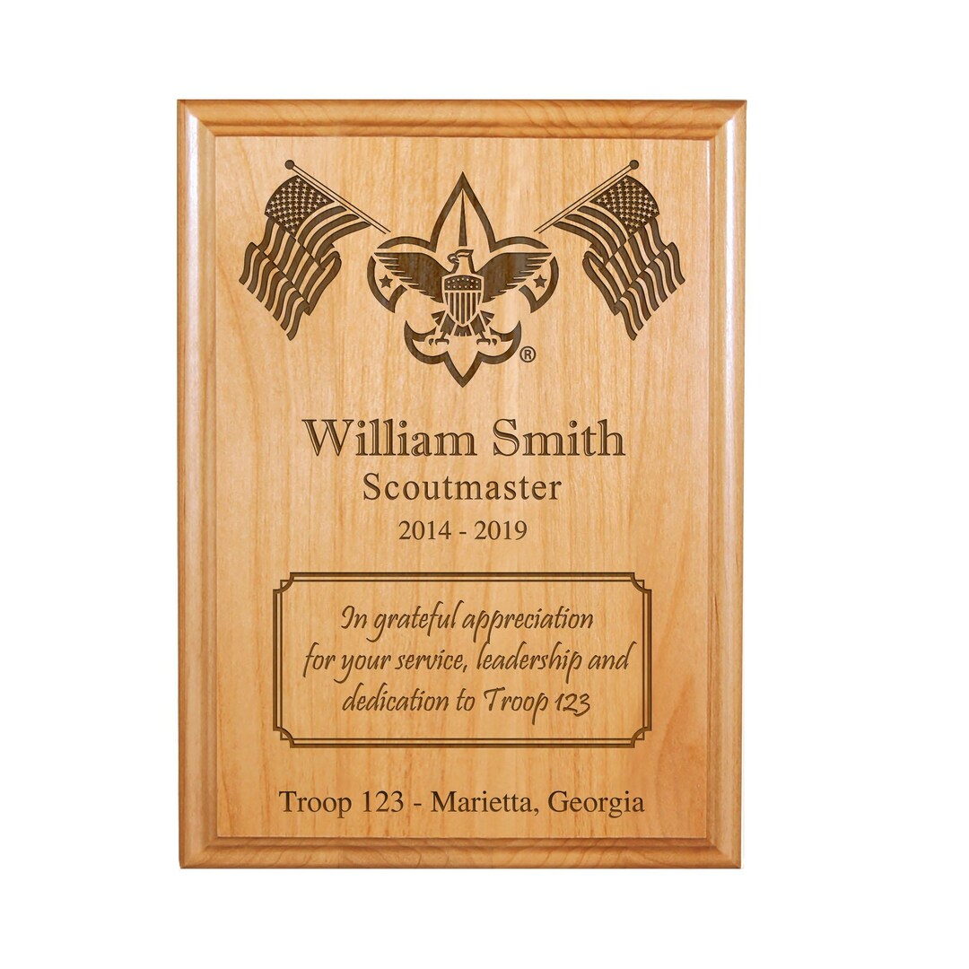 Pack or Troop Scout Leader or Committee Member Recognition Plaque ...