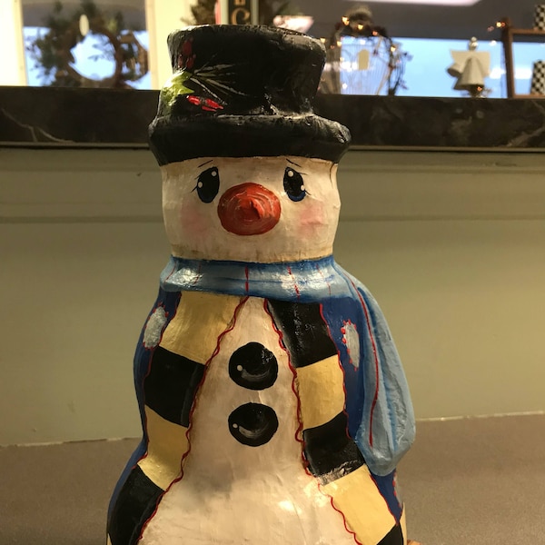 Paper Mache Snowman - Etsy