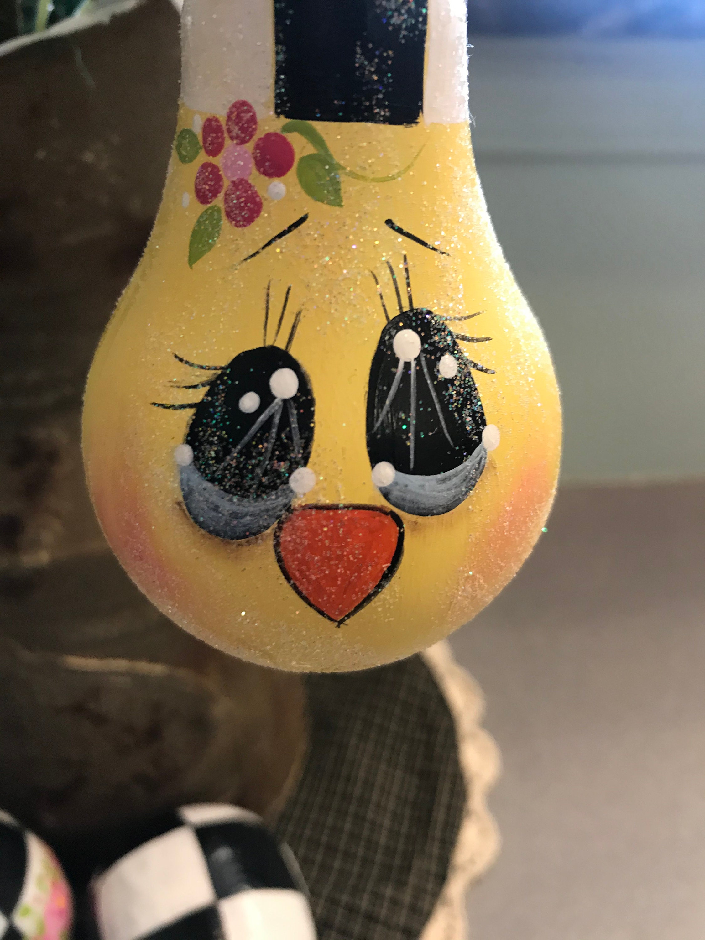 Easter Chick Light Bulb Ornament - Etsy