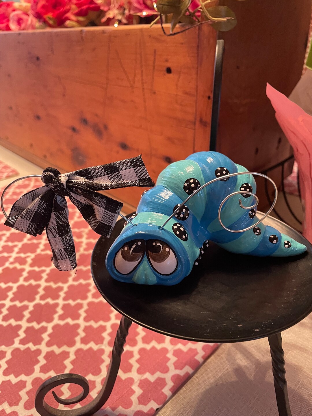 Turquoise Wormy Garden Art - Etsy