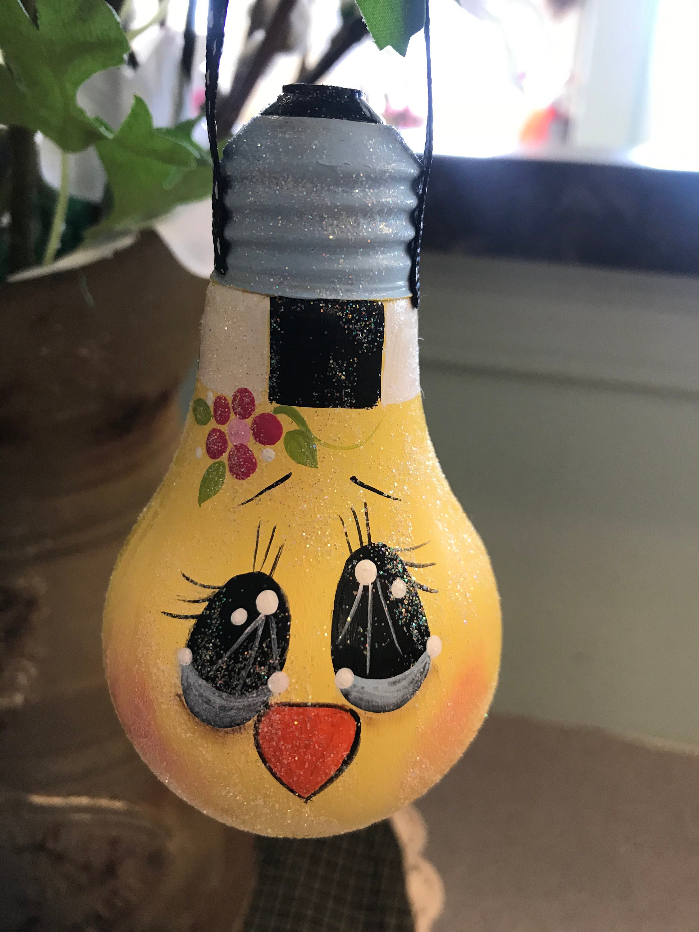 Easter Chick Light Bulb Ornament - Etsy