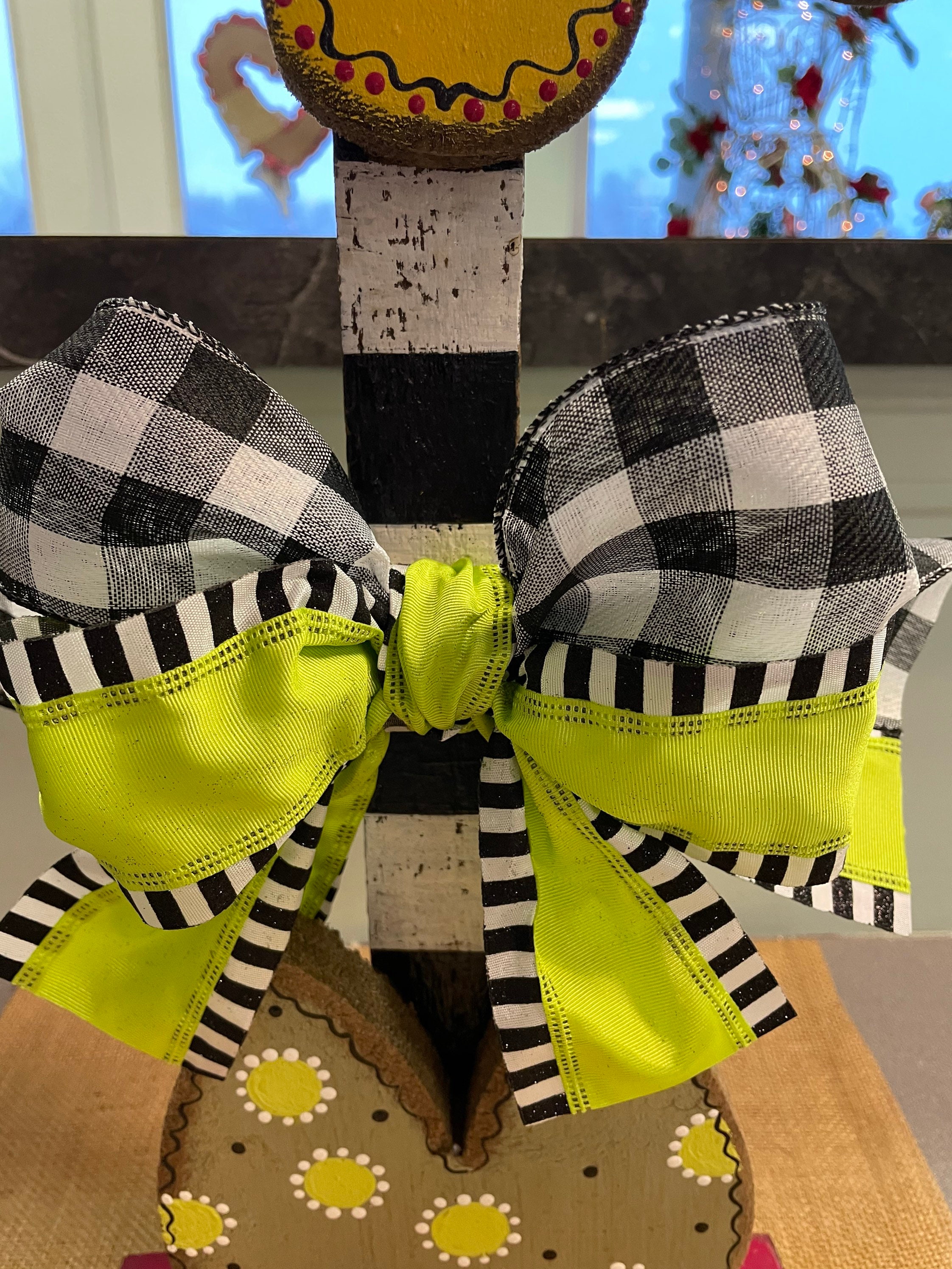 Wooden Black and White Check Flower - Etsy