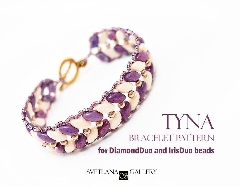 Beaded Bracelet Pattern for Diamond Duo Two Hole Beads Tyna Tutorial - Etsy