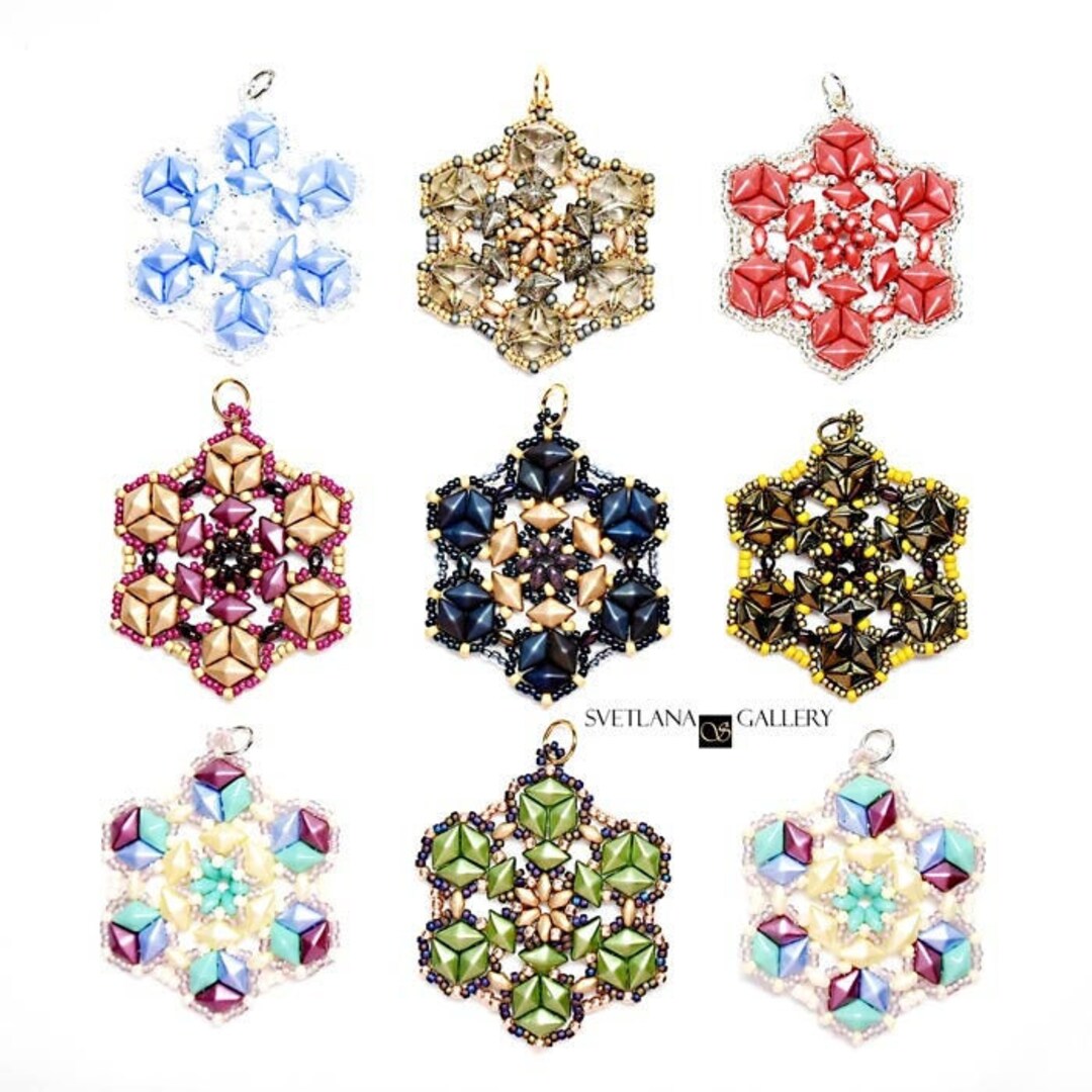 Beaded Pendant Pattern Tutorial Diamond Duo Mini Duo Two Hole Beads ...