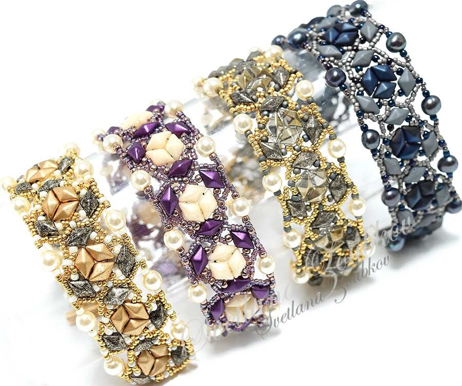Beaded Bracelet Pattern Tutorial Sunna Diamond Duo Beads - Etsy