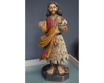 St. John the Baptist Statue Cm. 160 62.99' in Fiberglass for Indoor and ...