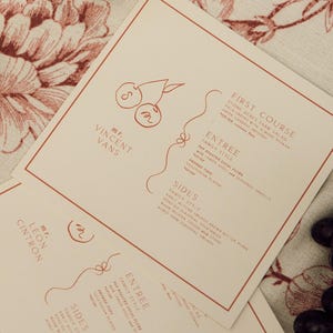 Hand Drawn Cherry Illustrated Wedding Menu | Digital Download ...