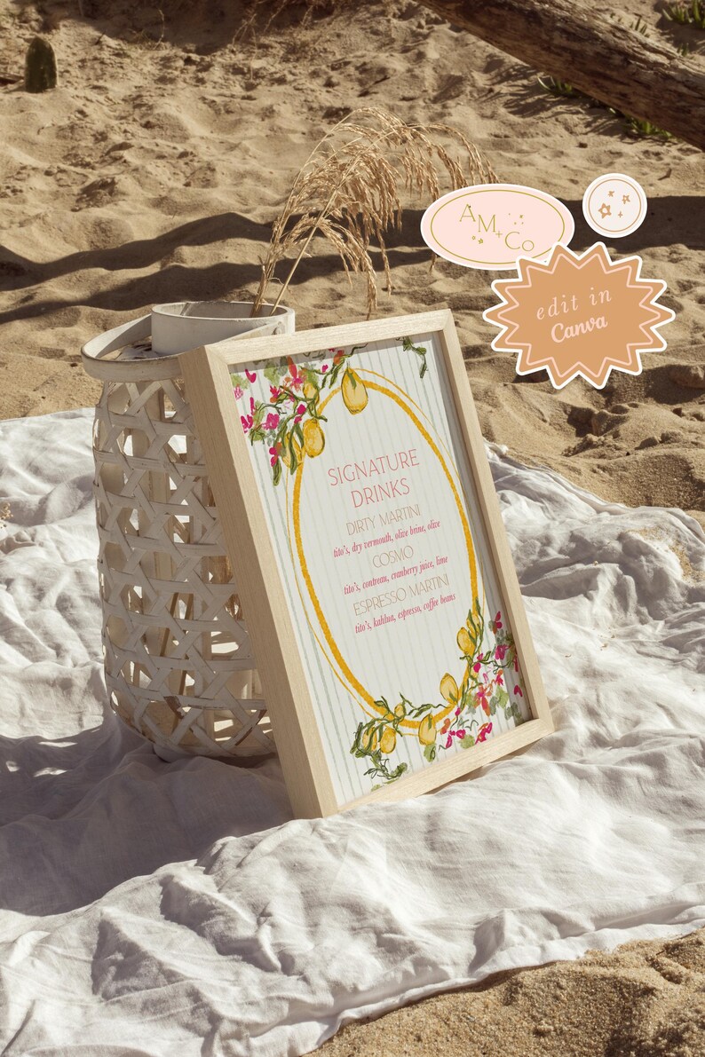 Amafli Inspired Bridal Shower Templates | Welcome Sign | Bag Tags ...