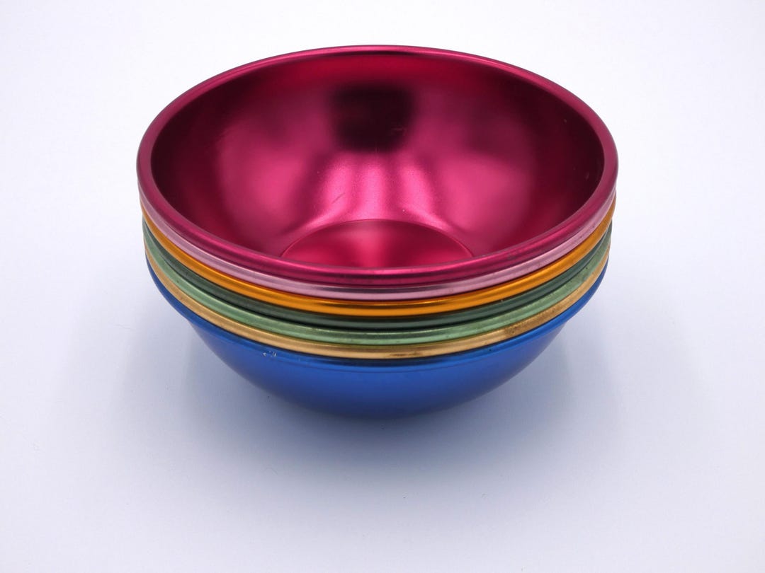 Mid-century BASCAL Colorful Aluminum Bowls Set of 7 - Etsy